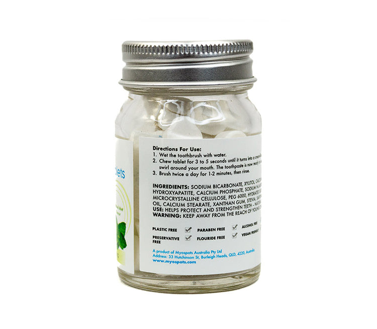 Natural toothpaste tablets (with hydroxyapatite) – Myospots